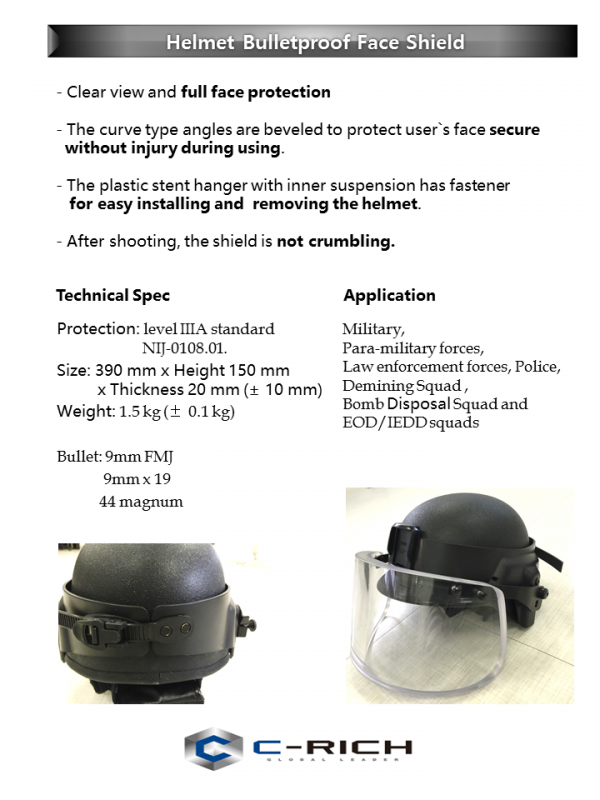 Bullet proof face & Hand hold shield > Others | CRICH